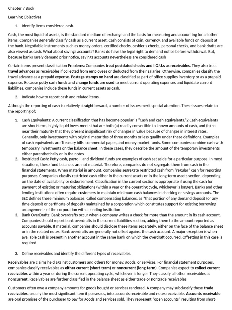 Accounting Chapter 7 Book | PDF