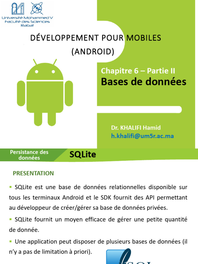 Bases de données SQLite pour Android | PDF | Ordinateurs