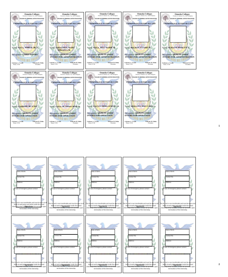 Intern Id 2023 2024 | PDF