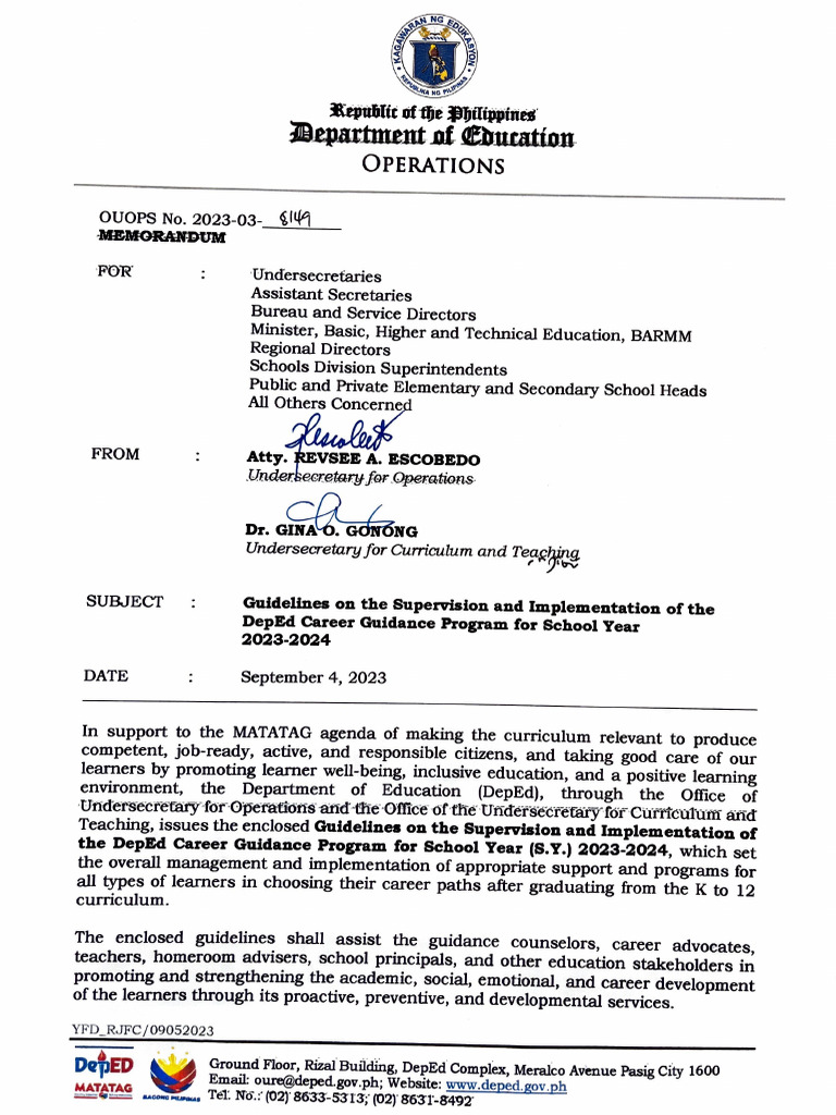 Guidelines On The Supervision and Implementation of The CGP SY 2023 ...