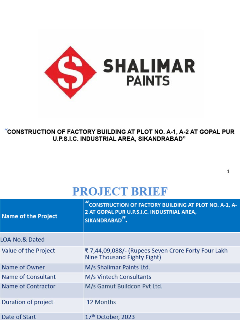 Presentation of Shalimar Paint Factory Building | PDF