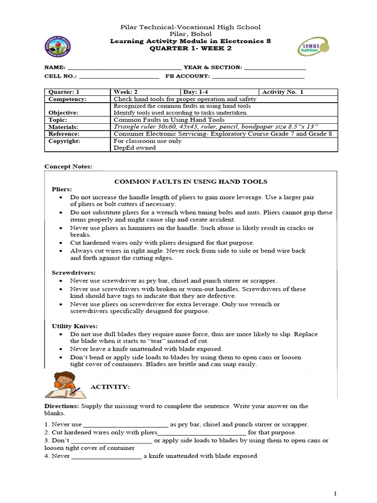EPAS 8 MODULE 1 - Week 2 | PDF