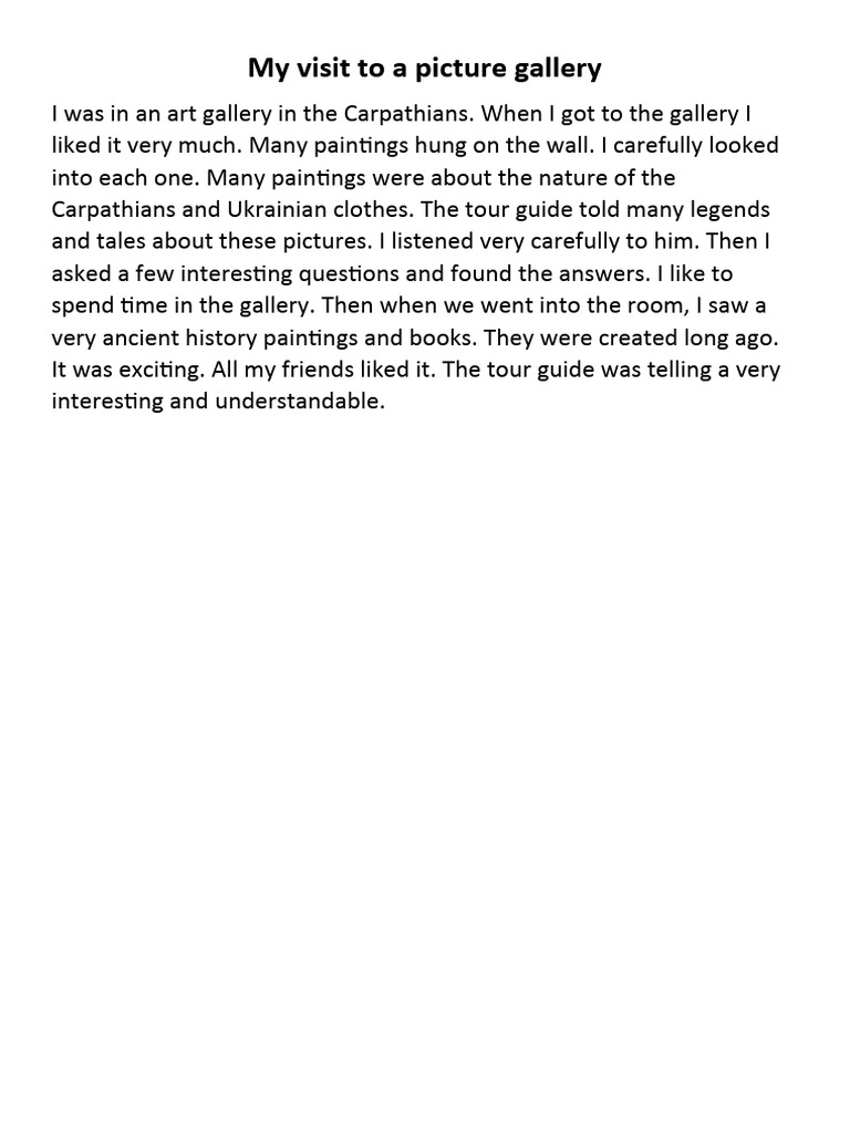 My Visit To A Picture Gallery | PDF