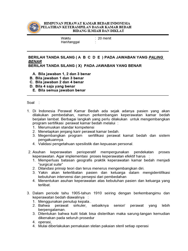 Soal Pre Dan Post Test Hipkabi | PDF