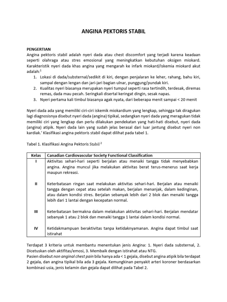 Panduan Angina Pektoris Stabil | PDF