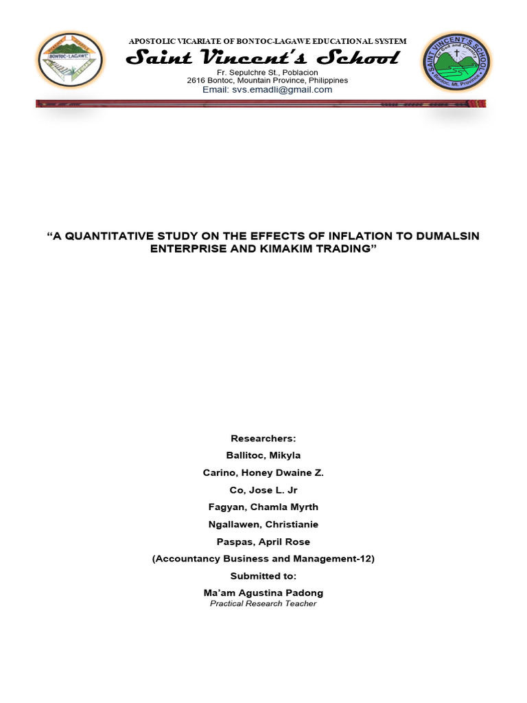 Research, Quantitative Study | PDF | Cost Of Living | Inflation