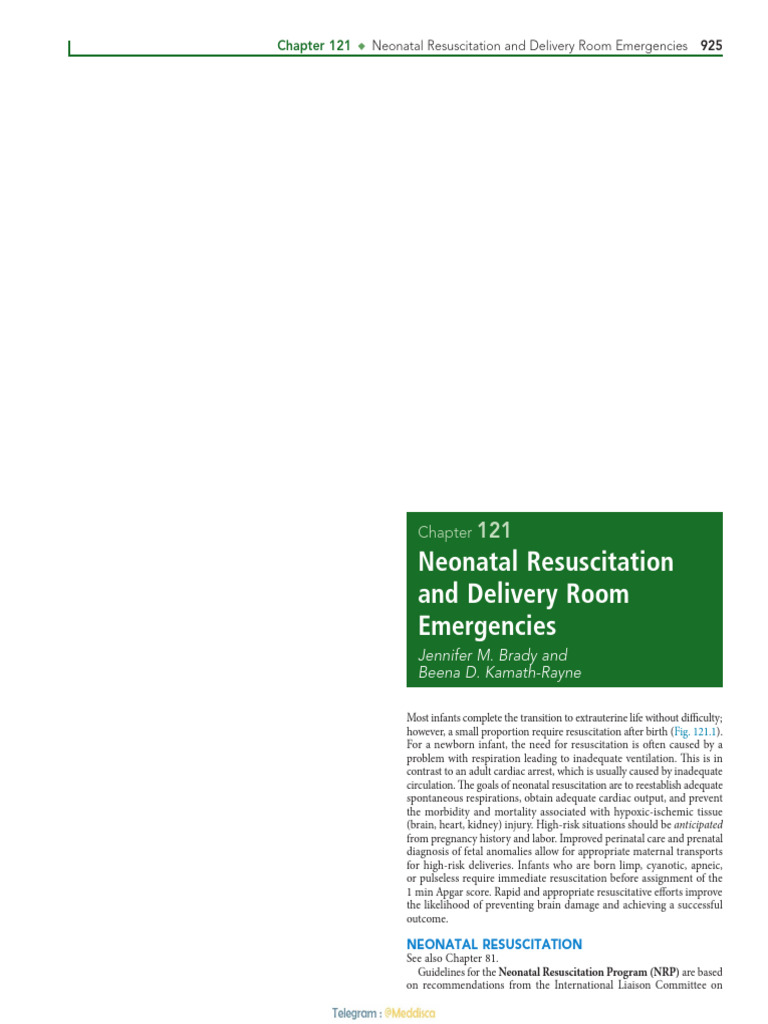 Neonatal Resuscitation | PDF