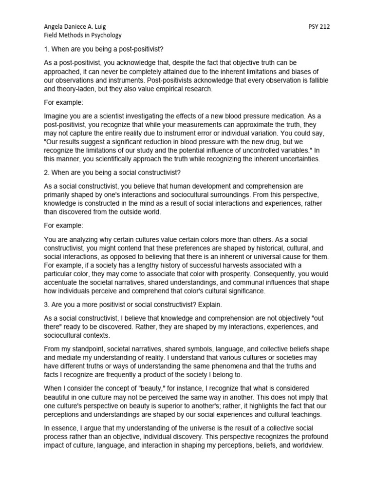 LUIIG - Methods Individual Exercise | PDF | Constructivism (Philosophy ...