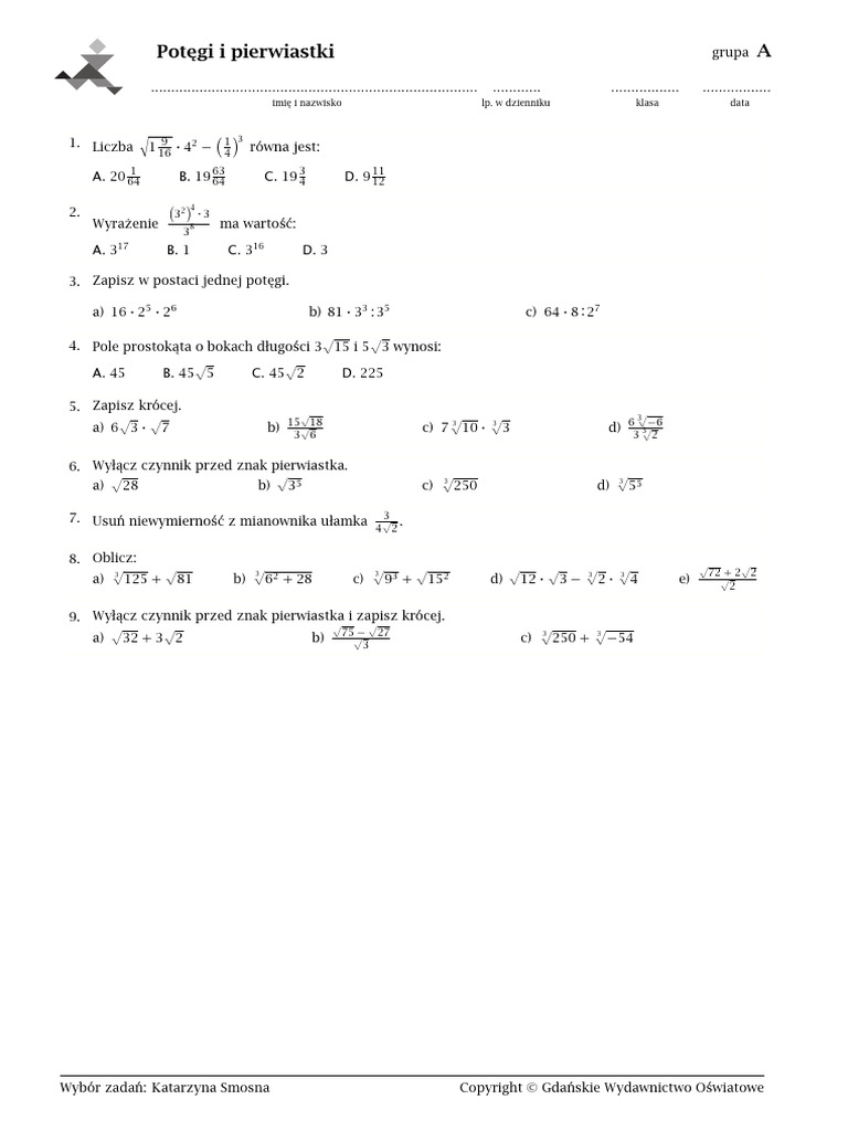 Potęgi I Pierwiastki | PDF