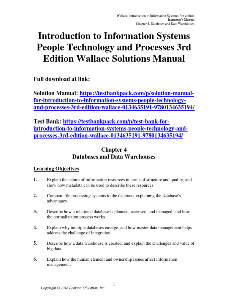 Introduction To Information Systems People Technology and Processes 3rd ...