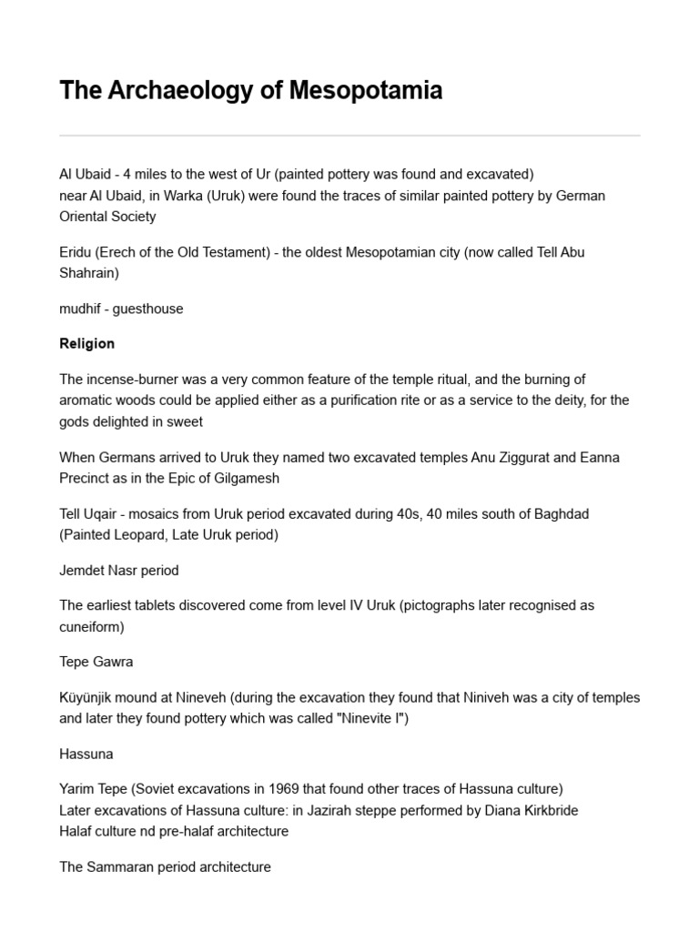 The Archaeology of Mesopotamia | PDF | Archaeology Of Iraq | Bronze Age The Archaeology of Mesopotamia | PDF | Archaeology Of Iraq | Bronze Age