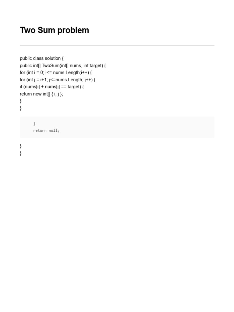 Two Sum Problem | PDF Two Sum Problem | PDF