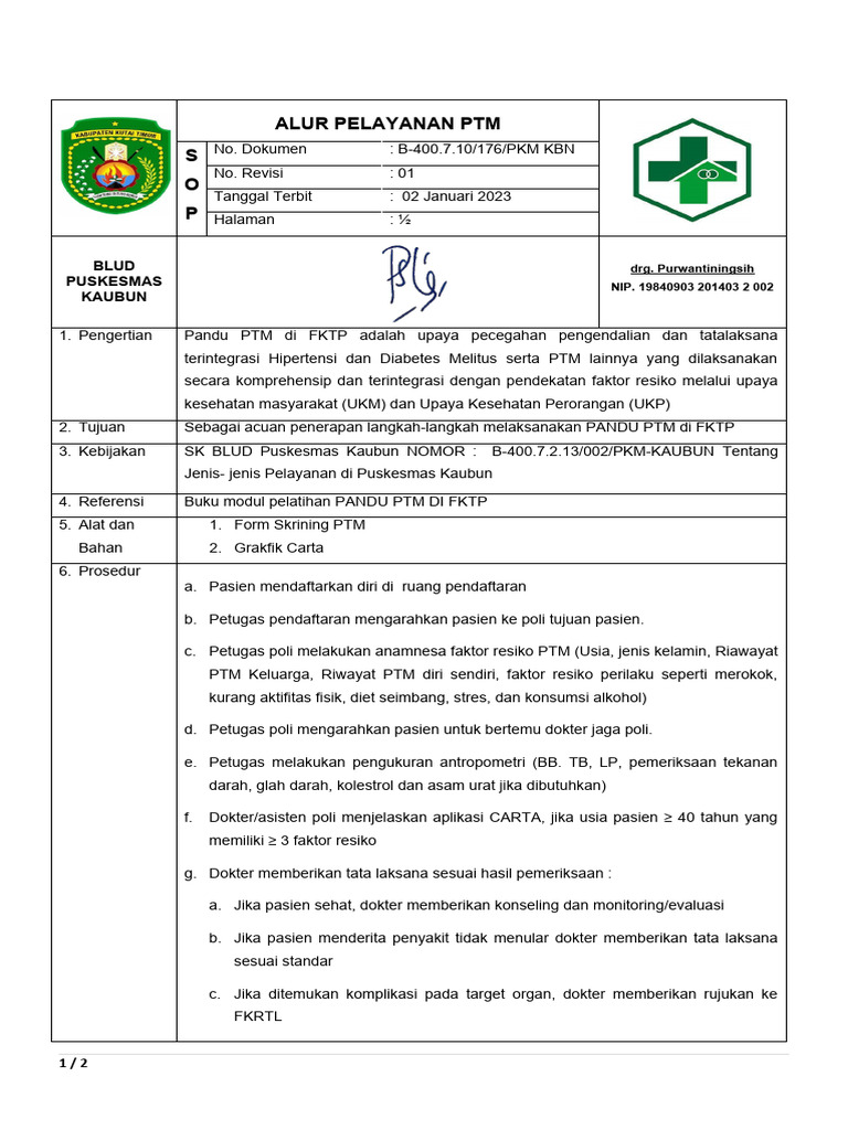 4.5.1 SOP ALUR PELAYANAN PANDU PTM TTD | PDF