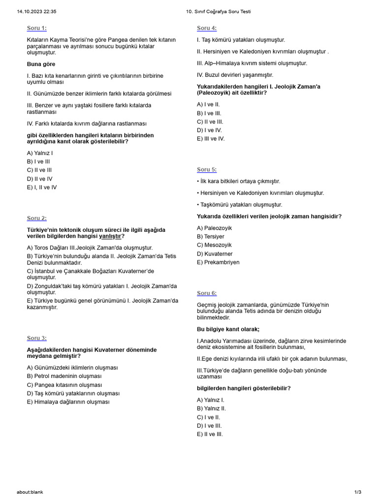 Soru 1: Soru 4 | PDF