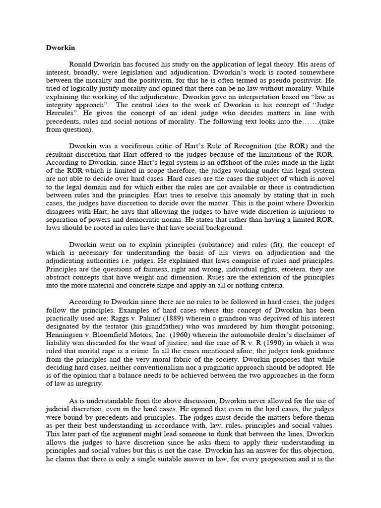 Dworkin Answer | PDF