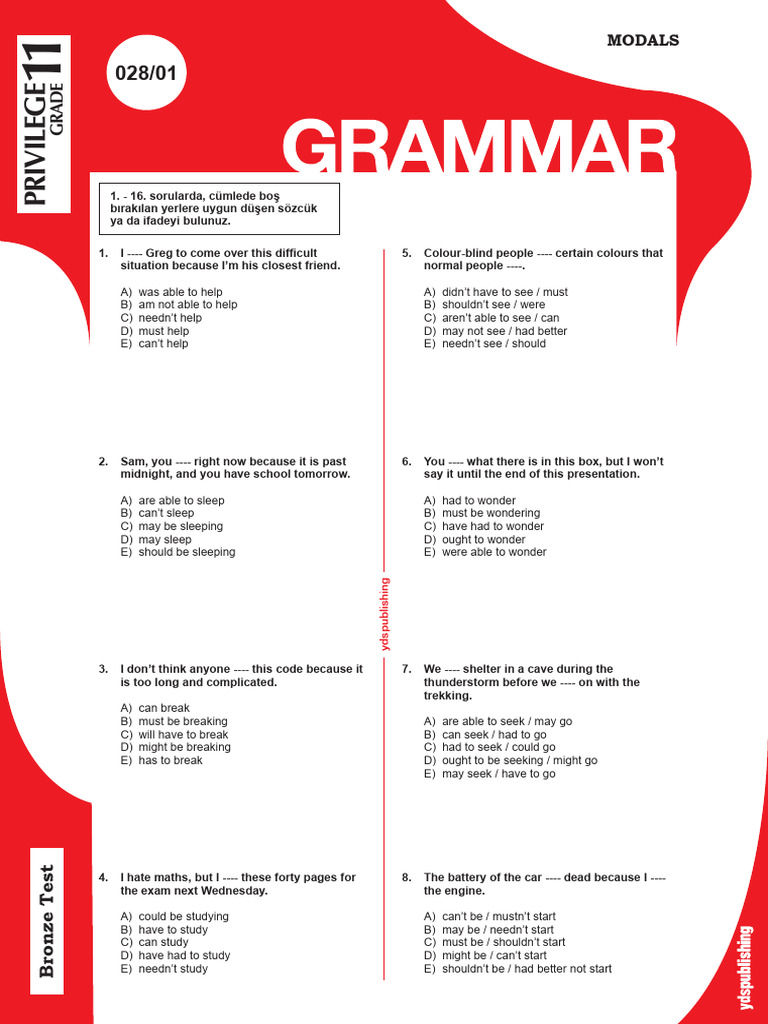 Privilege 11 - Grammar Worksheets | PDF