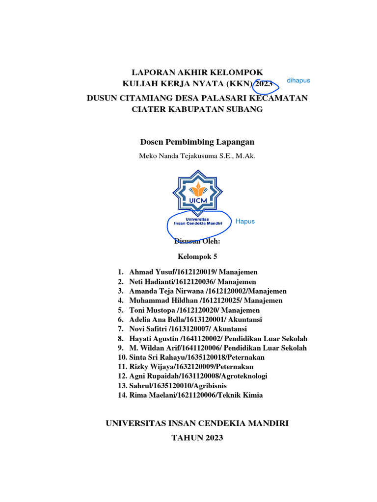 draf_LAPORAN_AKHIR_KKN_Kel.5 REVISION EDITION !!!! | PDF