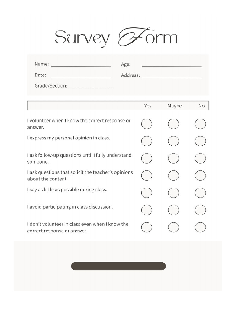 Survey Form | PDF