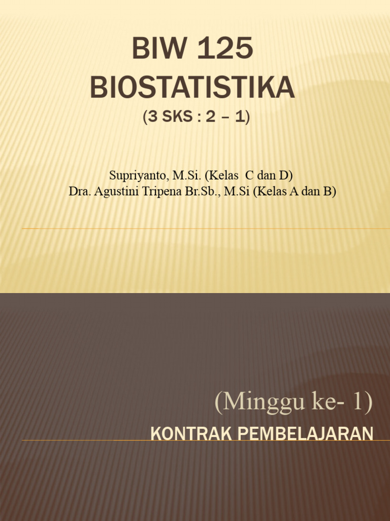 Biostat 2013 Minggu1 Kontrak | PDF | Sains & Matematika
