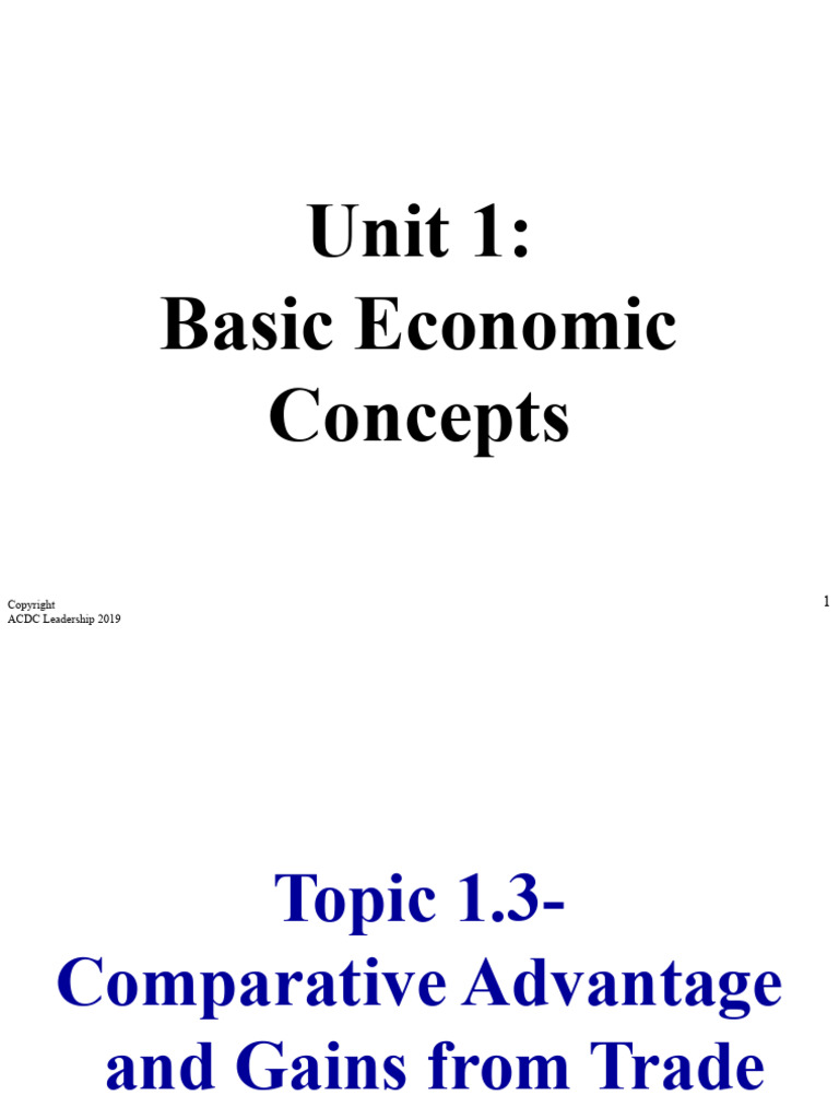 Macro Topic 1.3 - Comparative Advantage and Trade 2020 | PDF