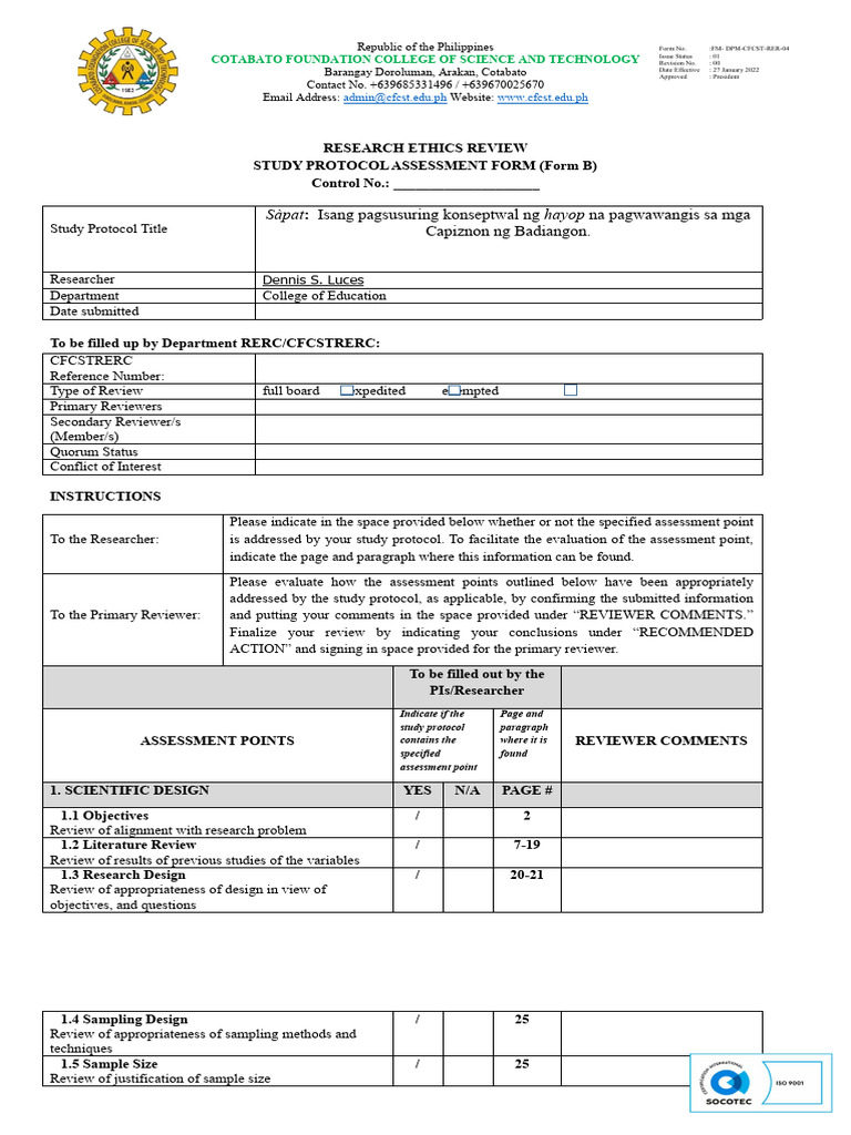FM DPM CFCST Rer 04 - 102211 | PDF | Risk | Informed Consent