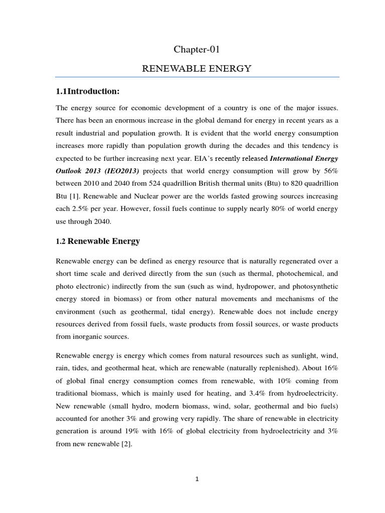 Report On Renewable Energy | PDF