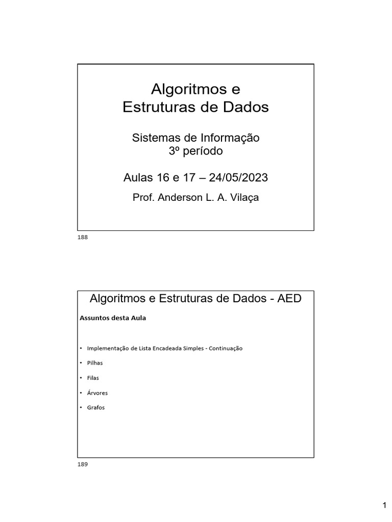 AED - Slides Aulas 16 - 17 - Implementacao Das Funcoes para Lista ... AED - Slides Aulas 16 - 17 - Implementacao Das Funcoes para Lista ...