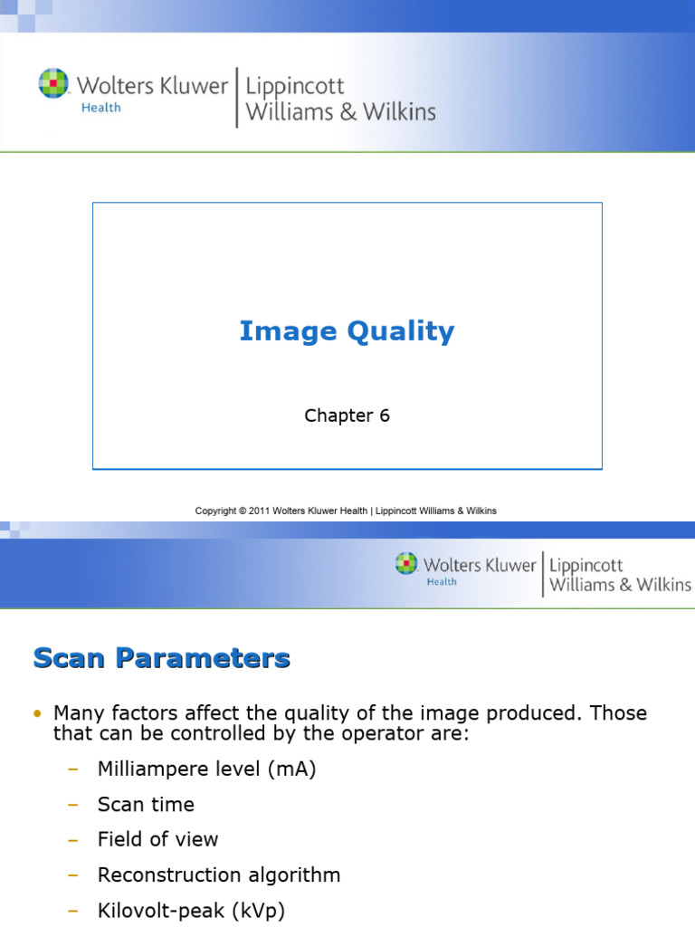 Lecture 4 IMAGE QUALITY Chapter06 | PDF