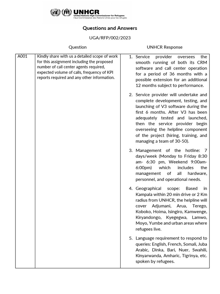 Annex 12 - Questions Answers Template 25 September 2023 | PDF