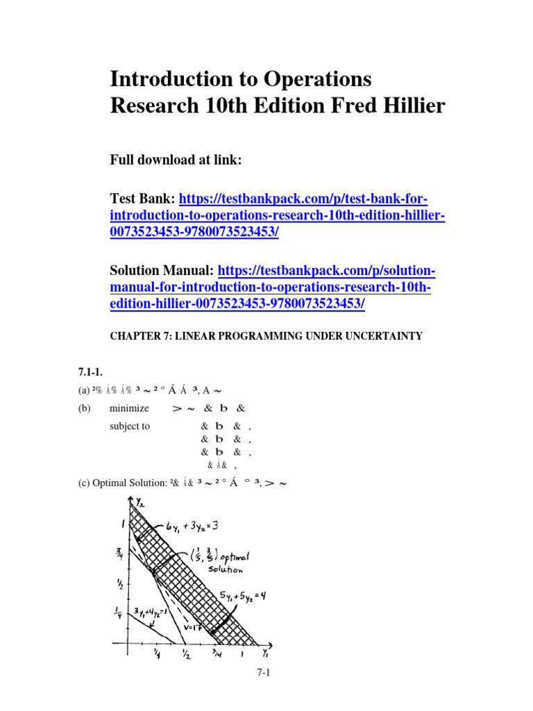 Introduction To Operations Research 10th Edition Fred Hillier Solutions ...