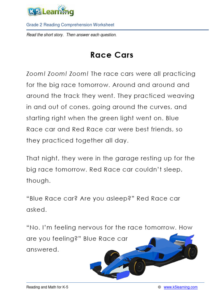 2nd Grade 2 Reading Race Cars | PDF