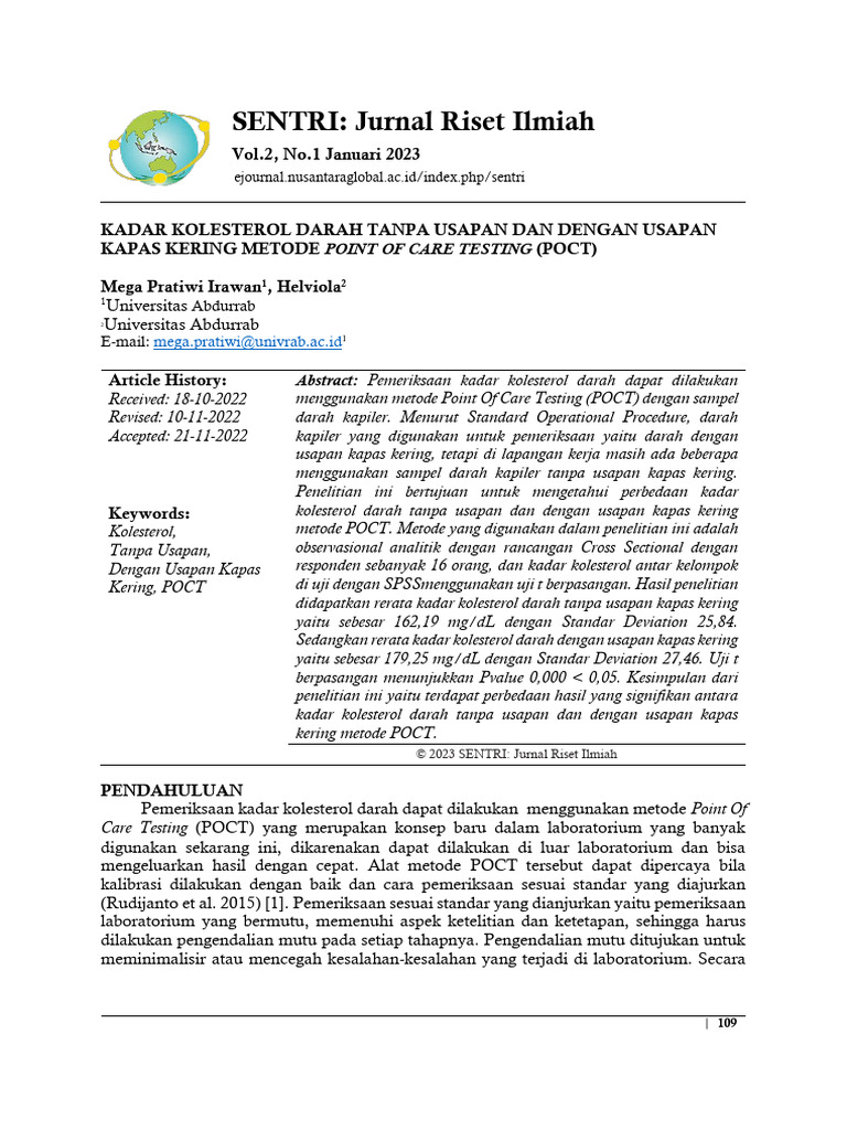 SENTRI: Jurnal Riset Ilmiah: Vol.2, No.1 Januari 2023 | PDF