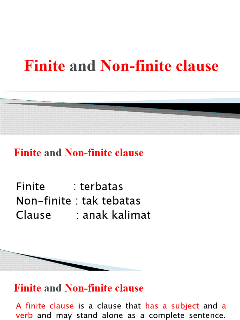 Finite Vs Non-Finite Clause | PDF
