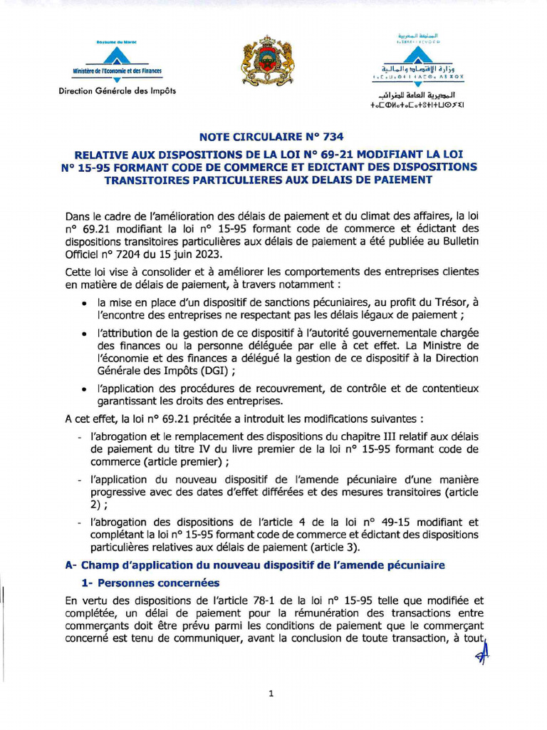 Note Circulaire Relative Aux Delais de Paiement | PDF