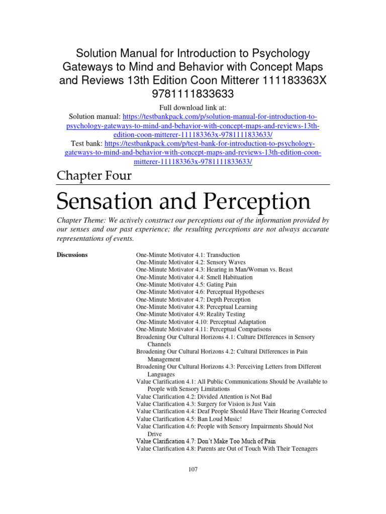 Introduction To Psychology Gateways To Mind and Behavior With Concept ... Introduction To Psychology Gateways To Mind and Behavior With Concept ...