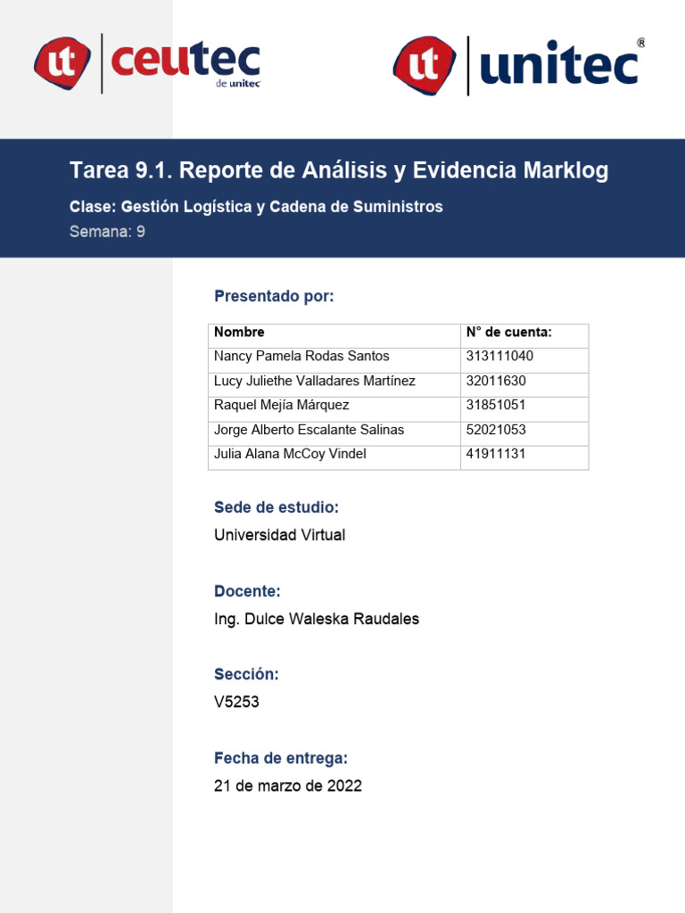 Equipo 2 - Reporte 10 - Simulador MARKLOG - S9 - T9.1 | PDF