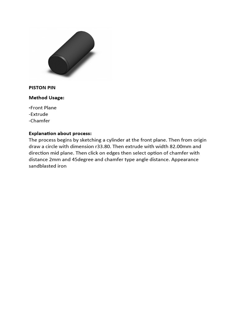 Piston Pin Creation Process Guide | PDF | Home & Garden