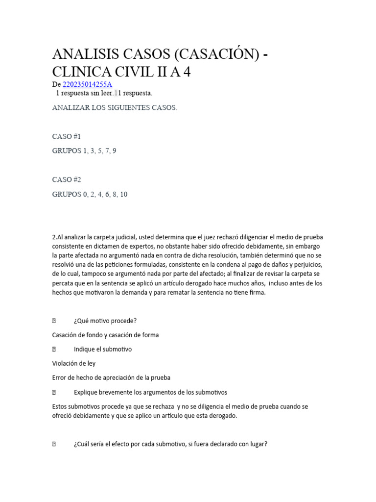 ANALISIS CASOS Lic - Feliz Maaz Umg 2023 | PDF