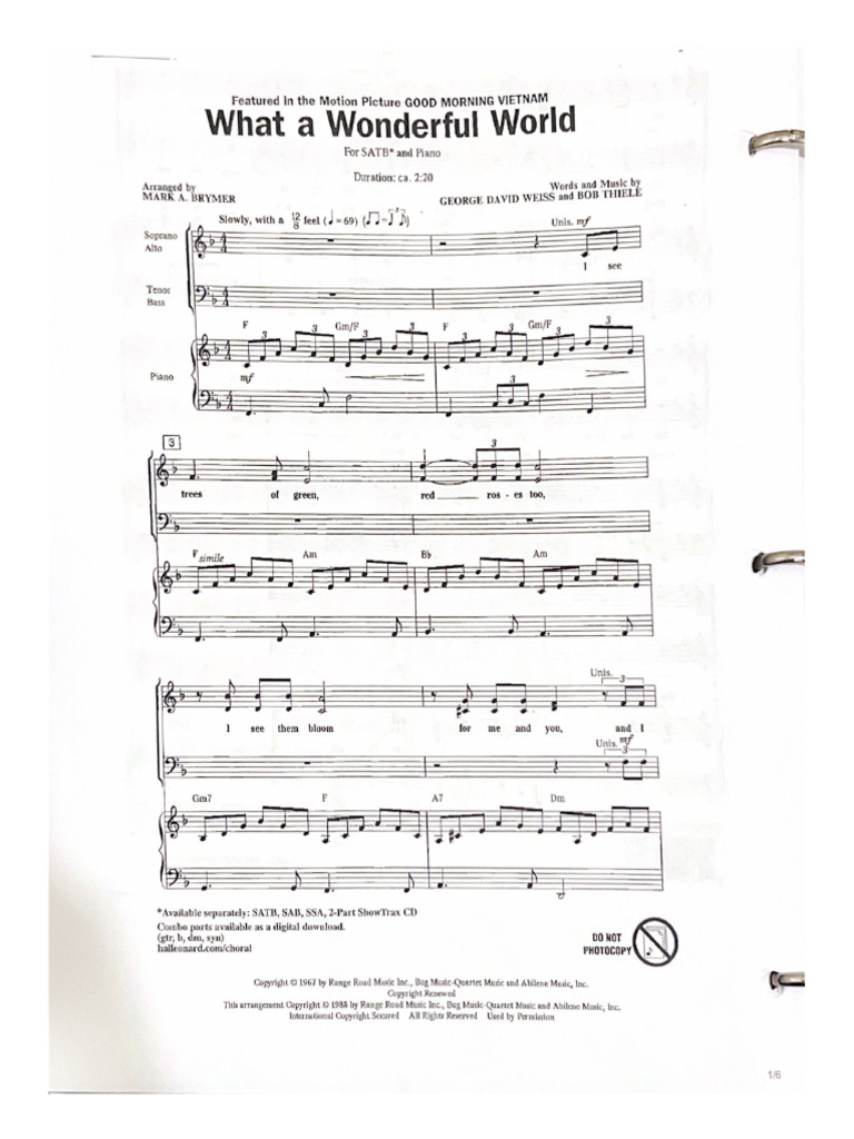 What A Wonderful World | PDF