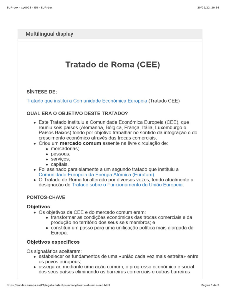 Tratado de Roma | PDF
