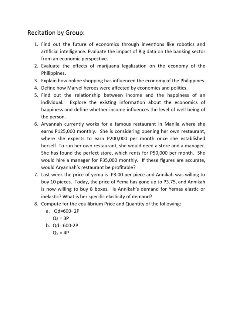 Group Recitation | PDF