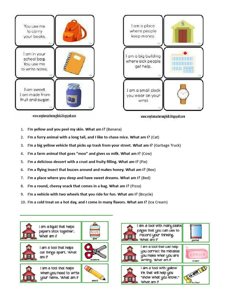 guess the object based on the riddle | PDF