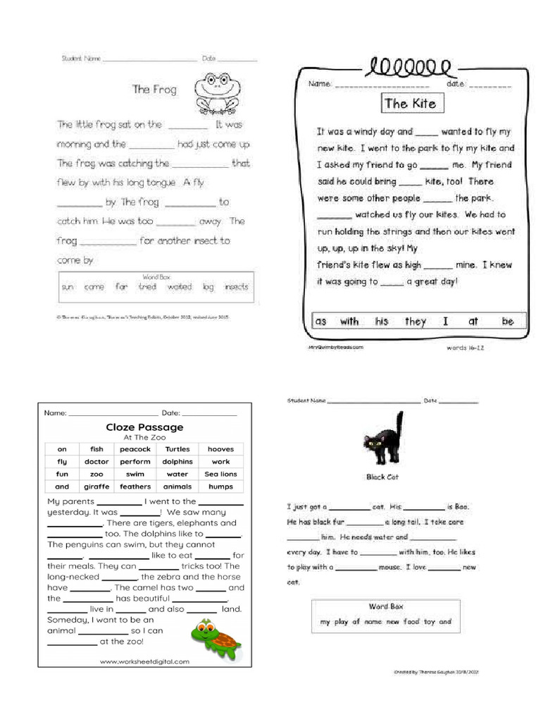 Cloze Passages With and Without Clues | PDF