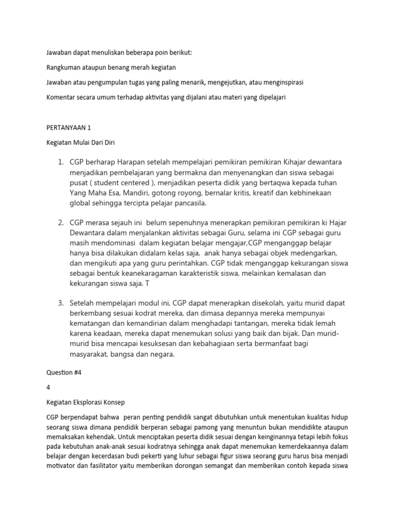 Contoh Jawaban CGP | PDF