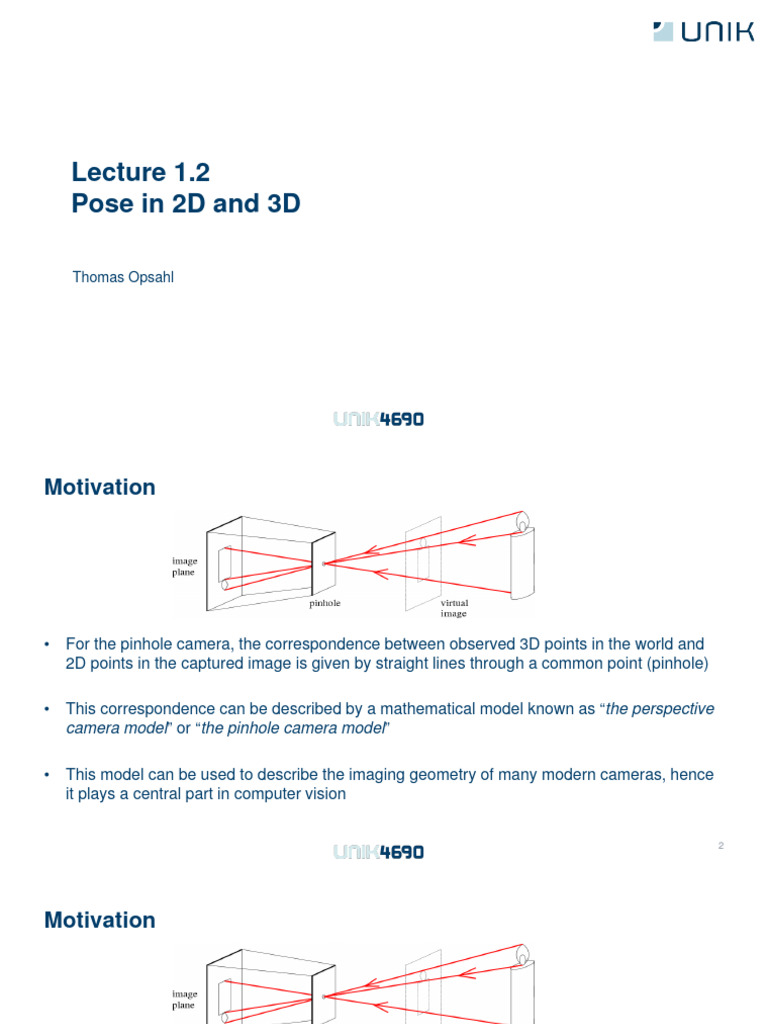 Lecture 1 2 Pose in 2d and 3d | PDF | 3 D Computer Graphics | Geometry