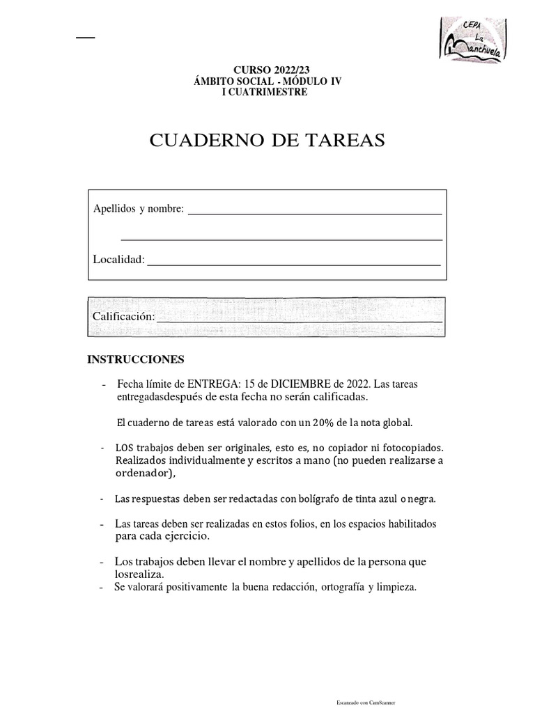 Modulo 4 Cuaderno Tareas 1cuatr - Resueltas 1 Curso2022 23 | PDF