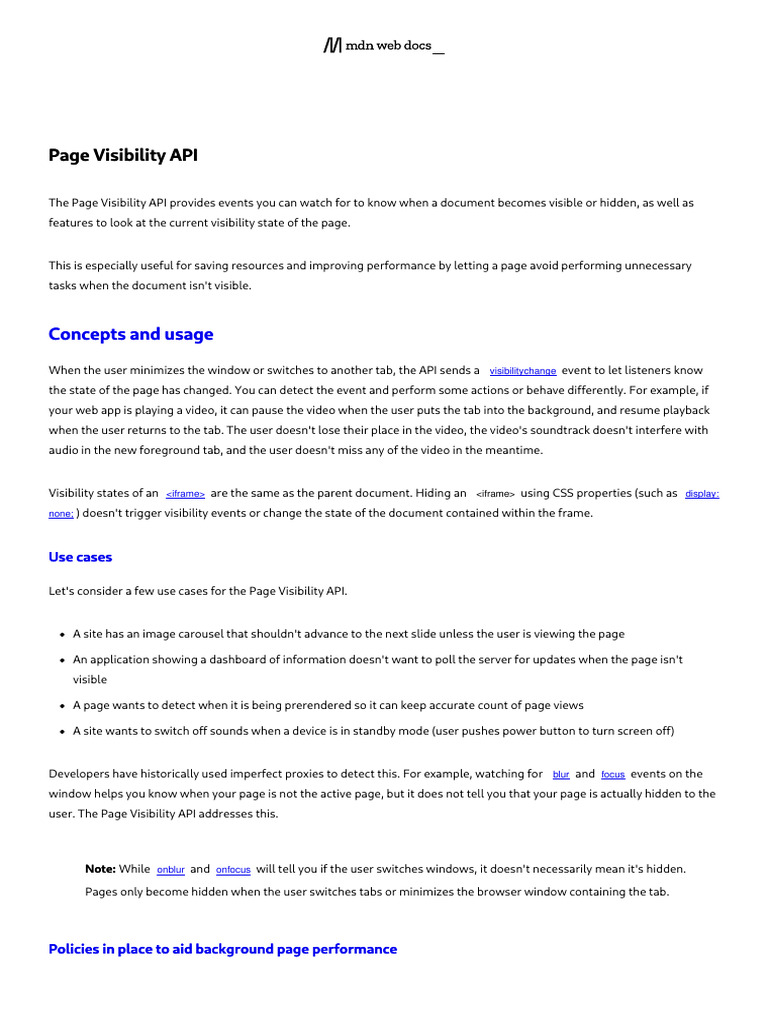 Page Visibility Api Pdf 