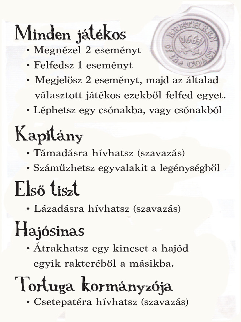 Tortuga 1667 Kartyak Final | PDF