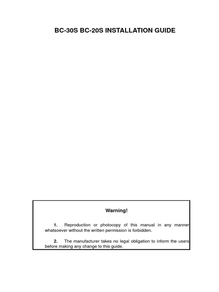 BC-20s BC-30s Installation Guide - V2.0 - EN | PDF