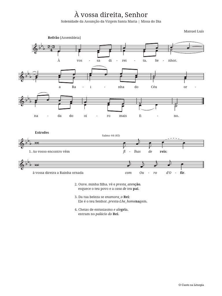 À Vossa Direita, Senhor (SR) - Manuel Luís (Salmo 2) | PDF
